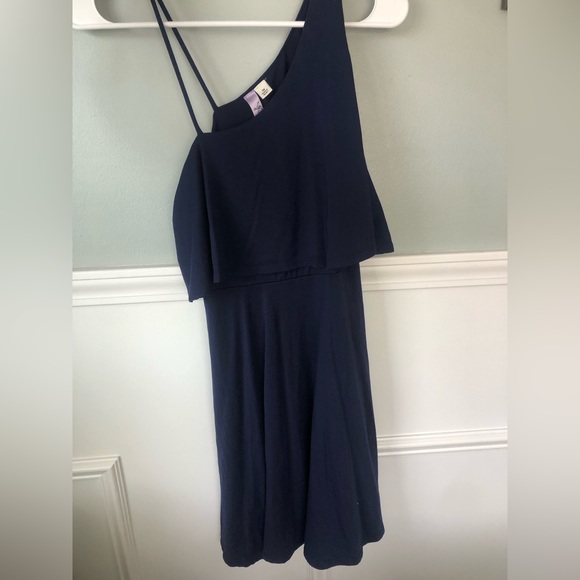Alya | Dresses | One Shoulder Navy Blue Dress | Poshmark